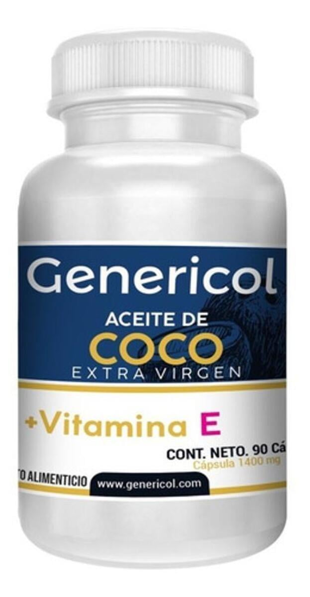 Suplemento Cápsulas Gel Aceite De Coco Extra Virgen 90 Caps Genericol ...
