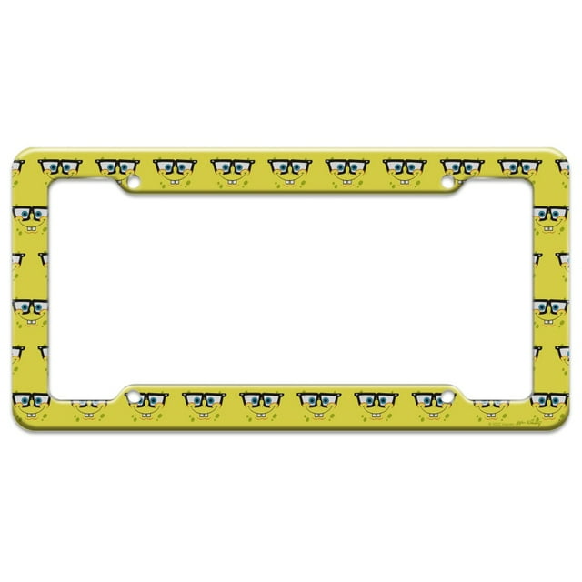 SpongeBob Nerd Face License Plate Tag Frame - Walmart.com