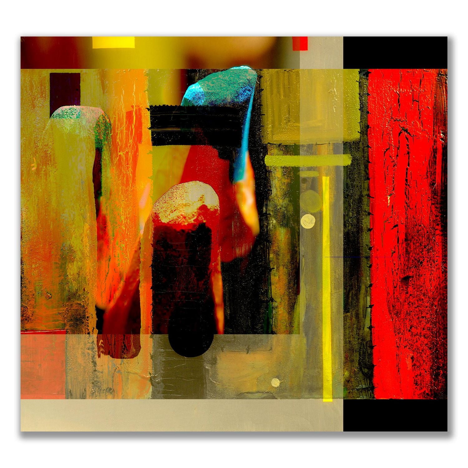 Click here for Designart Cubistic Manifestation Of Red Black And... prices