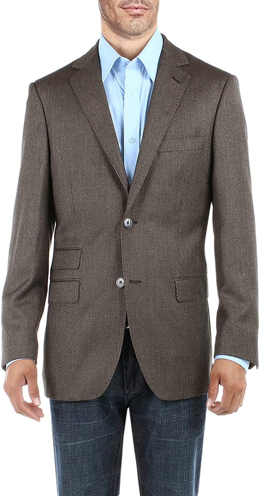 DTI BB Signature Mens Dress Suit Jacket Two Button Birdseye Modern Fit ...