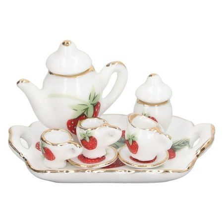 Dollhouse Miniature Tea Set, Dollhouse Kitchen Tea Set Cute Simulated ...