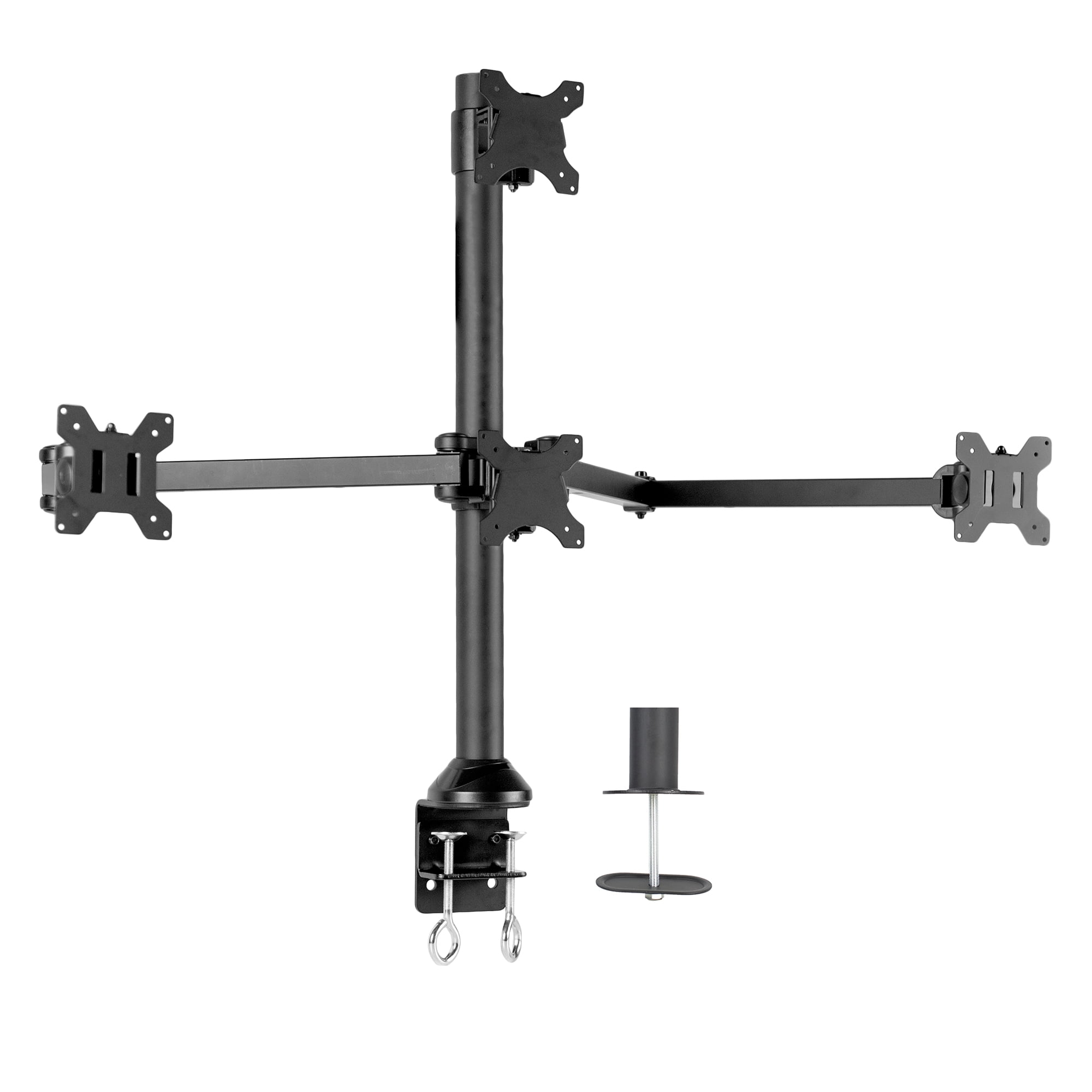 VIVO Steel Quad Monitor Desk Mount Adjustable 3 + 1 Stand | 4 Screens ...