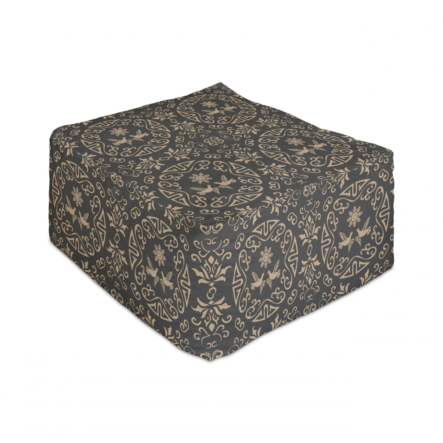 Classical Rectangle Pouf, Oriental Rounds Curves with Pigeons and ...