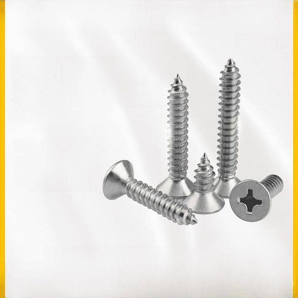 Tornillo autorroscante de acero inoxidable 304, tornillo de cabeza plana, tornillo de cabeza ...