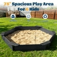 FOOWIN Large HDPE Sandbox with Cover & Liner, 78"x68"x8" Solid Sand Box ...