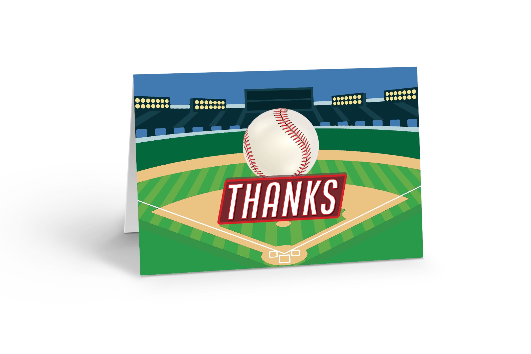 Baseball Stadium Thank You Note Card - 10 Cards and Envelopes - B14341 ...