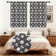 Baseballs and Bows Gray Pattern Blackout Curtains,Triple Weaved Fabric ...