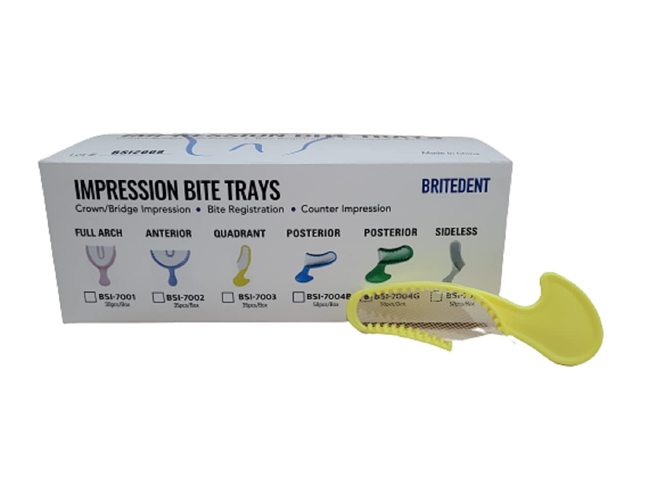 BRITEDENT 35 Pcs Bite Registration Trays (Quadrant Yellow) Disposable ...