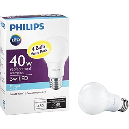 Philips Bright LED Light Bulbs, A19, Yellow, 60 WE - Walmart.com