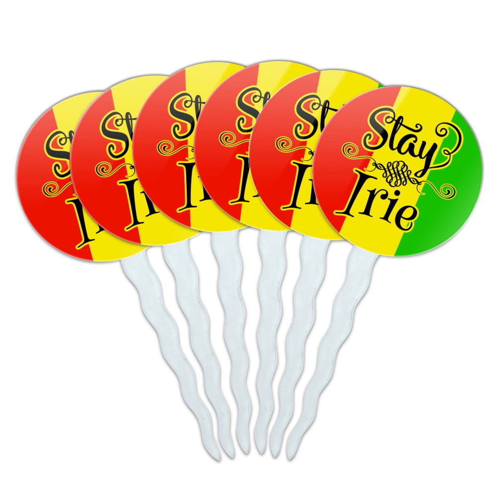 Stay Irie Rastafarian Flag Cupcake Picks Toppers Decoration Set of 6 ...