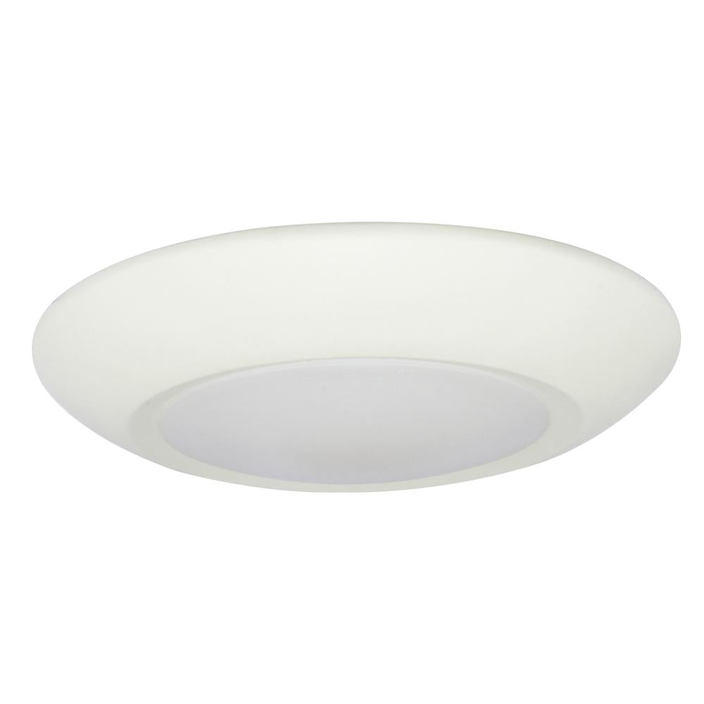 4 in White Integrated LED Surface Mounted Disk Light Trim ...