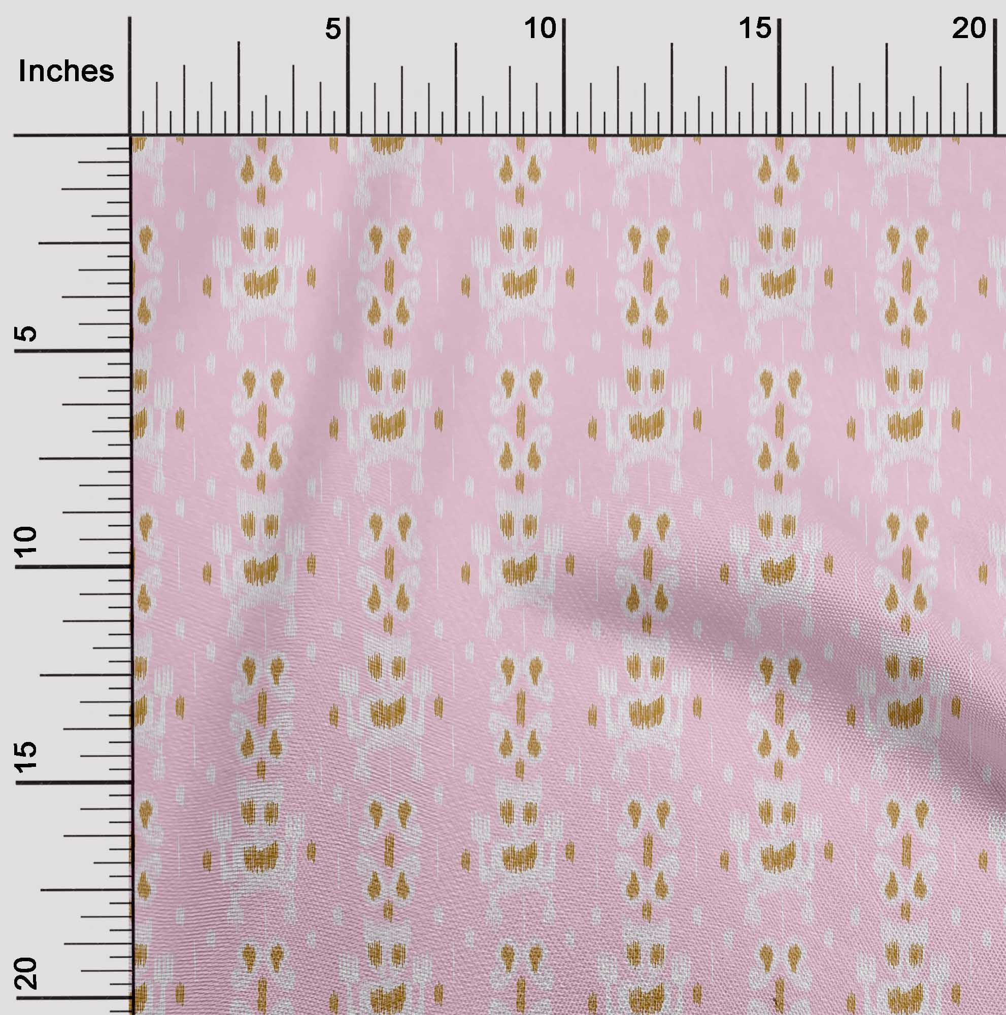 oneOone Organic Cotton Poplin Twill Fabric Paisley Ikat Print Fabric ...