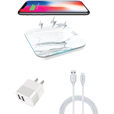 Qi Wireless Charging Kit in White Marble | Walmart Canada