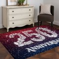 250th Anniversary Washable Area Rugs 4'x6', Flowers Stars Sparkles Blue ...