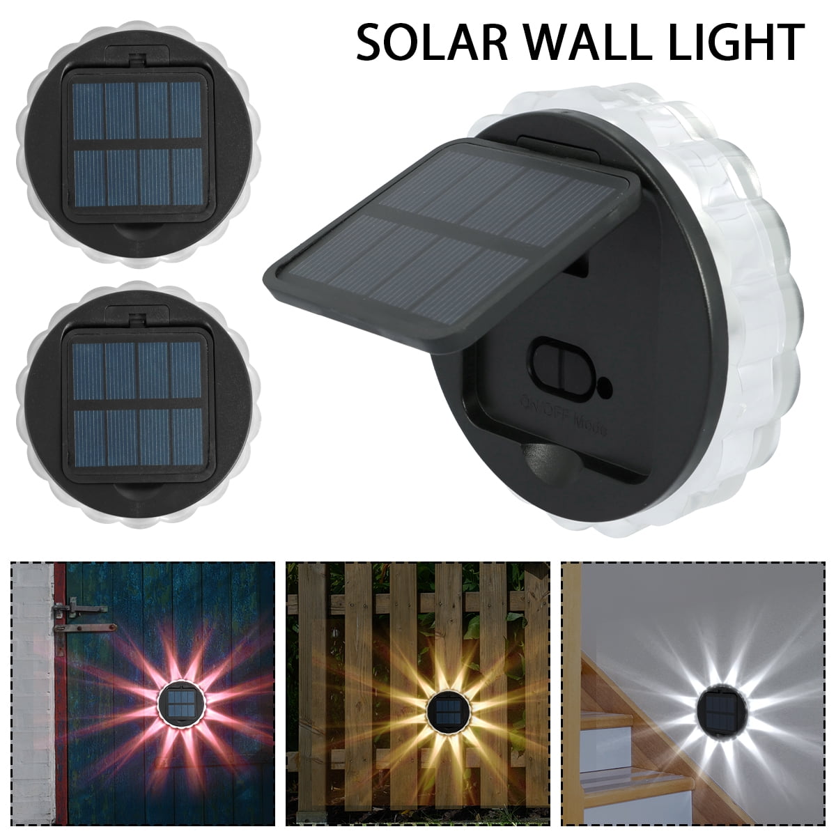 Lieonvis Solar Fence Lights,Fence Lights Fence Solar Lights Outdoor ...
