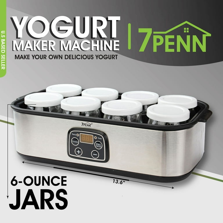 7Penn Yogurt Maker Machine Greek Yogurt Maker Temperature Control and 8 Jars