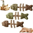 3Pcs Funny Fish Bone Cat Toy, Cat Chew Toys,Wooden Catnip Teeth ...