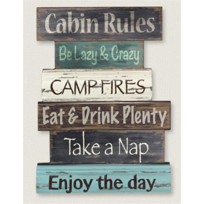 Youngs 15440 Wood Cabin Rules Wall Sign - Walmart.com