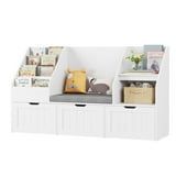 Homfa Kids Bookshelf with Reading Nook, 3 Movable Drawers, 2 Cube ...