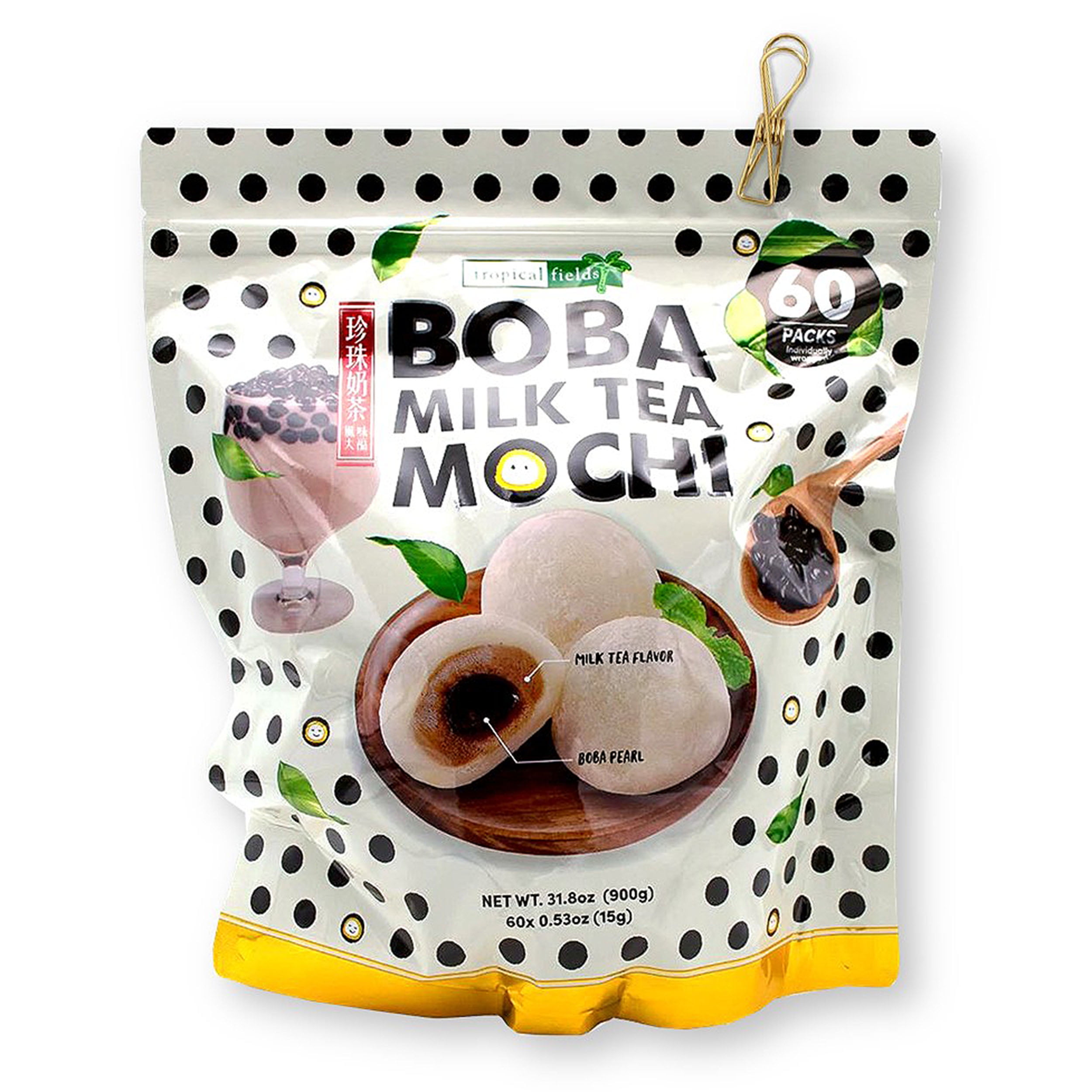 Tropical Fields Boba Milk Tea Mochi 60 Individual Packs 31.8 oz. with ...