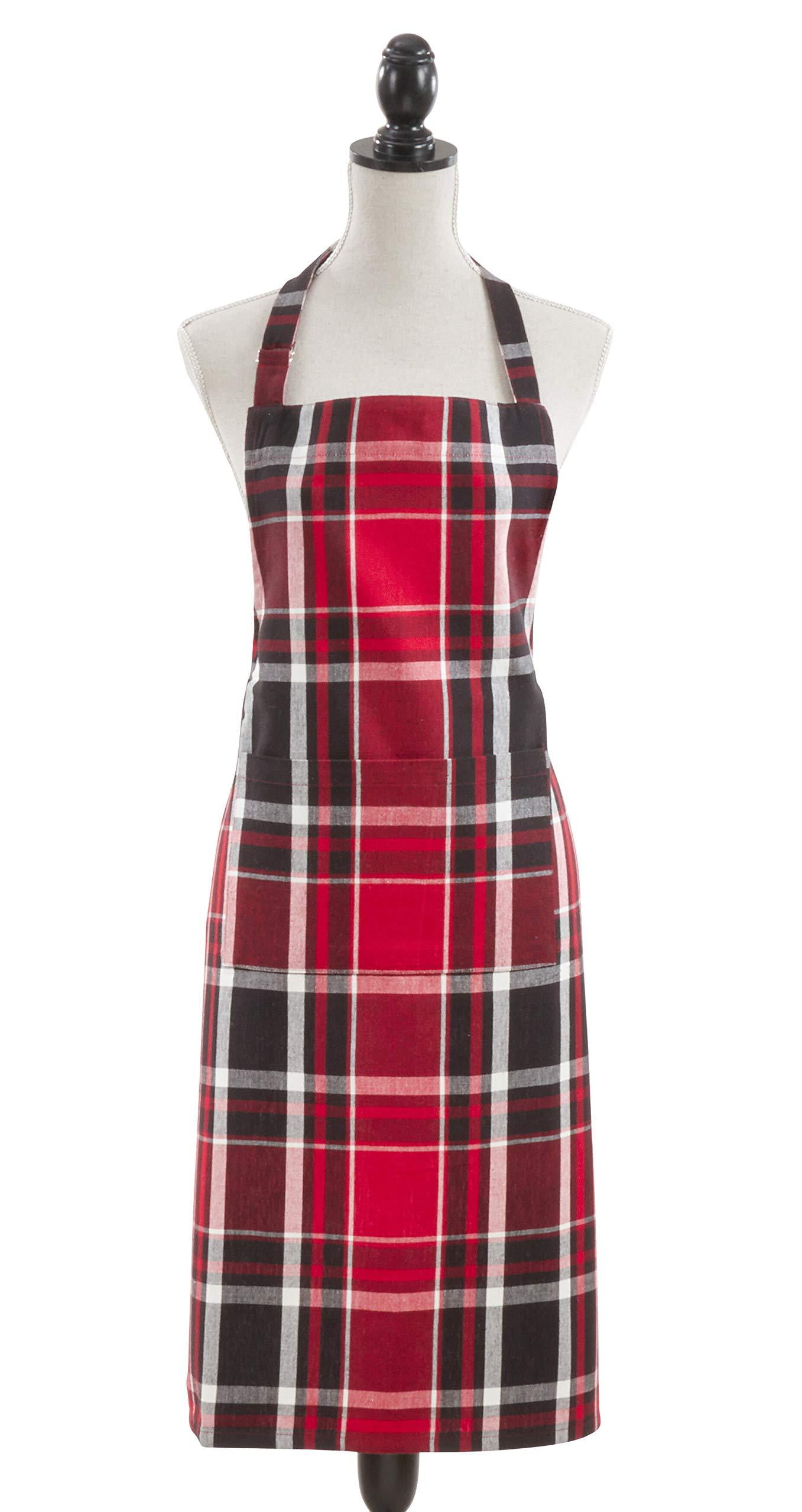 Fennco Styles Ferme Plaid Collection Classic 100% Pure Cotton Apron 24 ...
