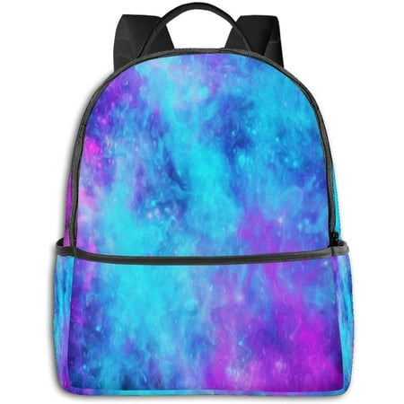 Blue And Pink Nebula Backpack Casual Travel Backpacks Laptop Bag For ...