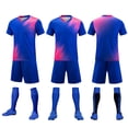 Boys Outfit Gradient Crew Neck Short Sleeve T Shirt Soccer 2 Piece ...
