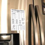 Magnetic Kitchen Measurement and Conversion Chart Refrigerator Magnet ...