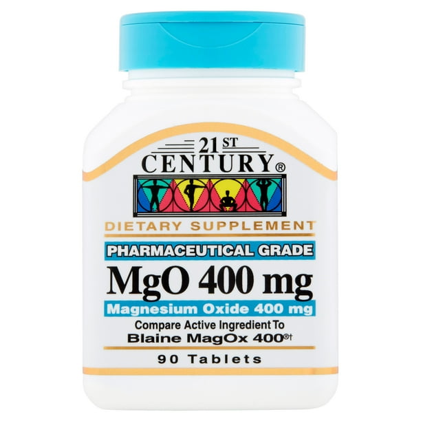 21st Century MgO Magnesium Oxide Tablets, 400 mg, 90 count - Walmart.com