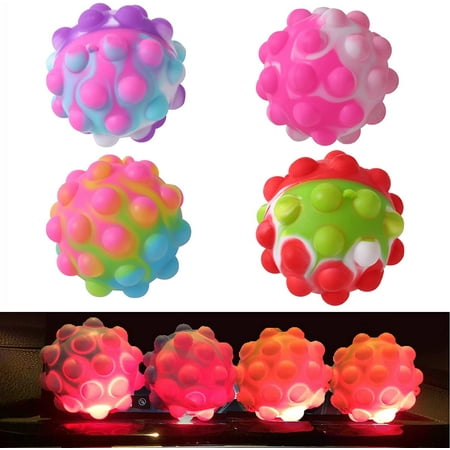 ZHENGBOS Pop Ball,4 Pcs pop Stress Balls Glow in The Dark ,pop Ball ...