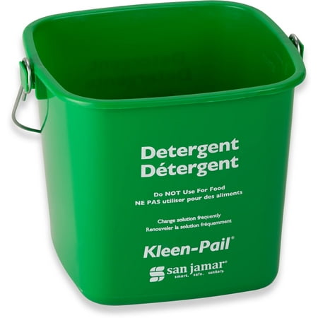 San Jamar KP196GN Kleen-Pail, 6 Quart, Plastic, Green (Case of 12 ...
