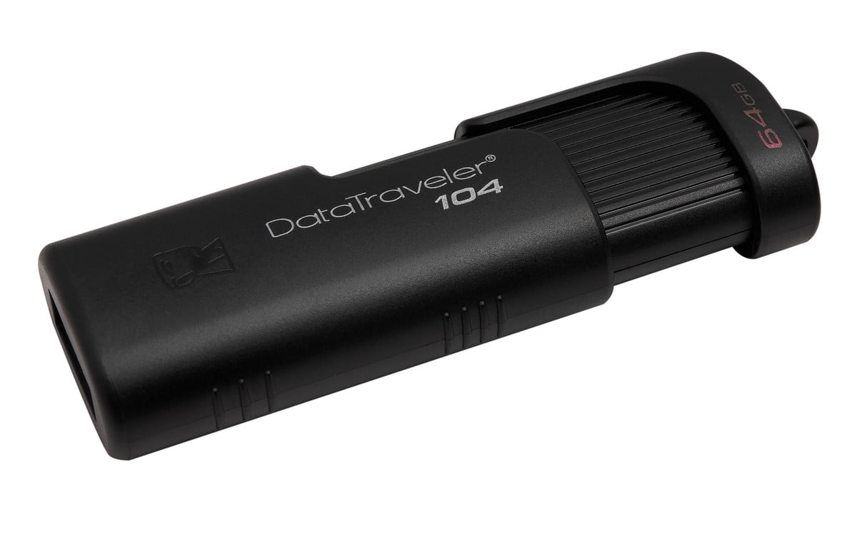 Kingston DataTraveler 104, 64GB, USB 2.0 Flash Drive, 30MB/s Read, 5MB ...