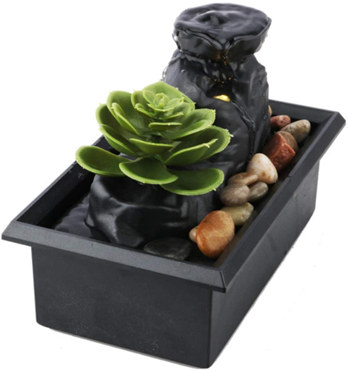 TEL Tabletop Water Fountain,Zen Meditation Indoor Waterfall Fountain ...
