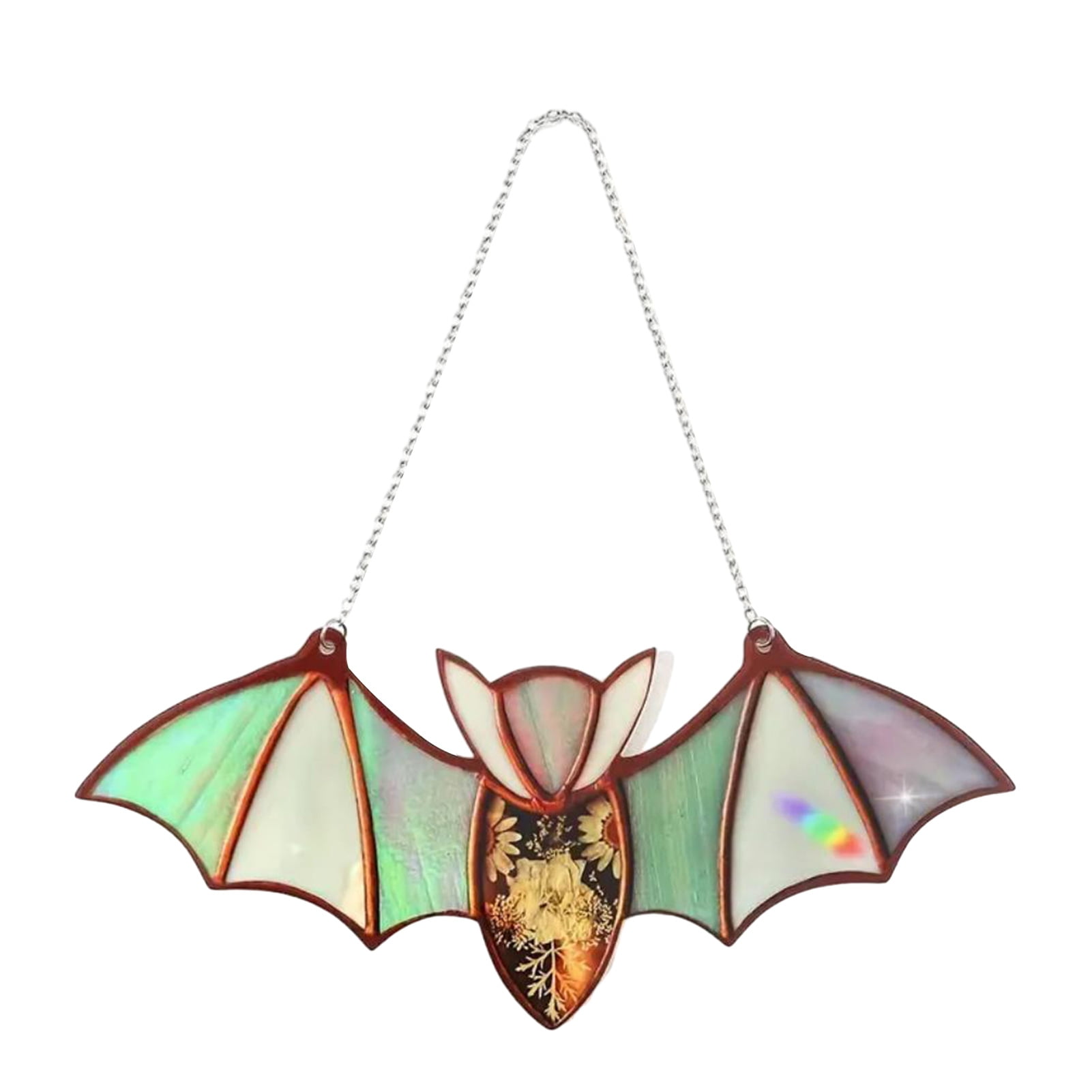 Rygai Halloween Home Decor Bat Craft Decoration Metal Chain Stained ...