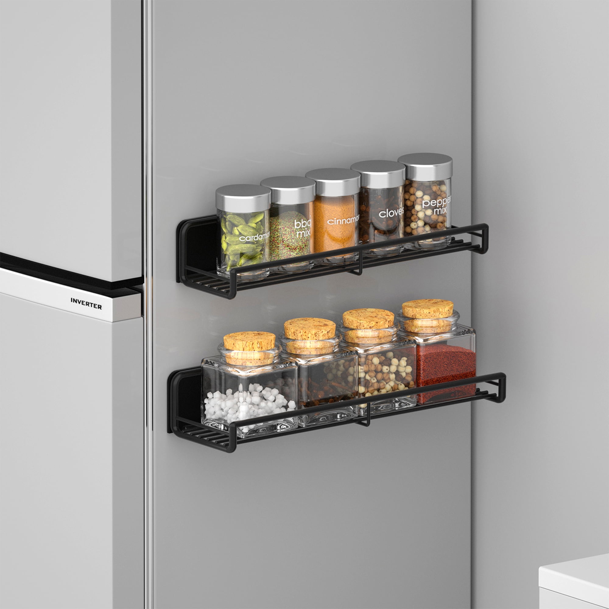 Homelet 2 Pack Magnetic Spice Rack for Refrigerator, Magnetic Spice ...