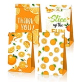 12 Pack Orange Fruit Party Treat Bags Orange Goody Gift Bags Favors for ...