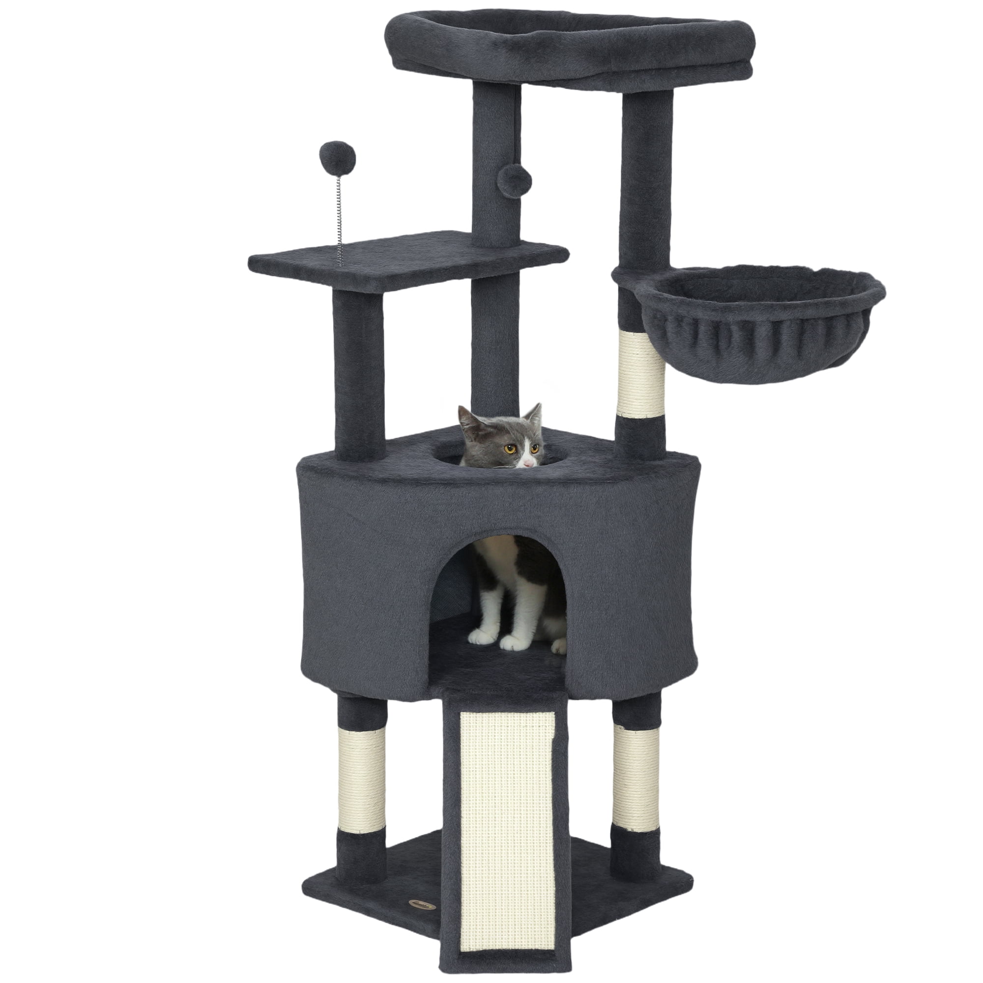 Click here for Pawhut 47 Inch Cat Tree Tower With Large Cozy Cond... prices