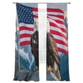 Independence Day Sheer Curtains 2 Panels Set, U.S. Flag Themed Bald ...