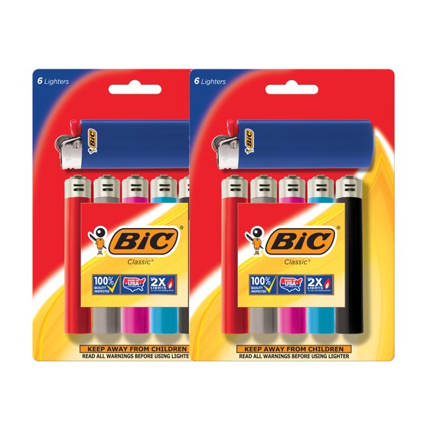 BIC Classic Lighter, Assorted Colors, 12-Pack - Walmart.com - Walmart.com