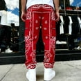 Kalauyu Men's Paisley Pants Cargo Jogger Hip Hop Workout Punk Pants ...