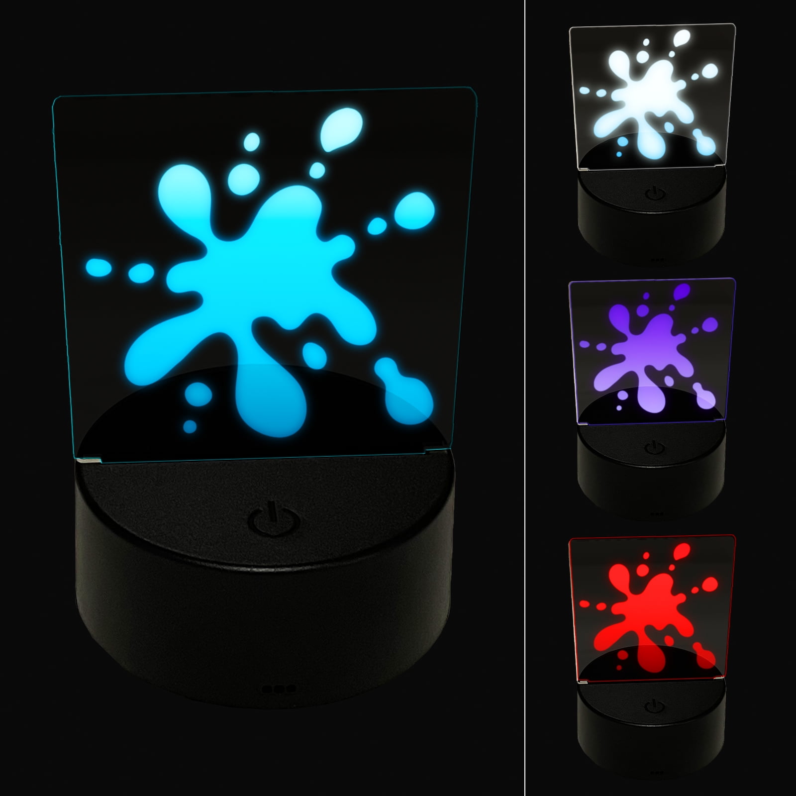 Paint Ink Blood Spatter Splat Drip LED Night Light Sign 3D Illusion ...