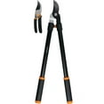 Fiskars Bypass Lopper and Pruner Garden Tool Set with Steel Blades and Softgrip Handles, Black ...