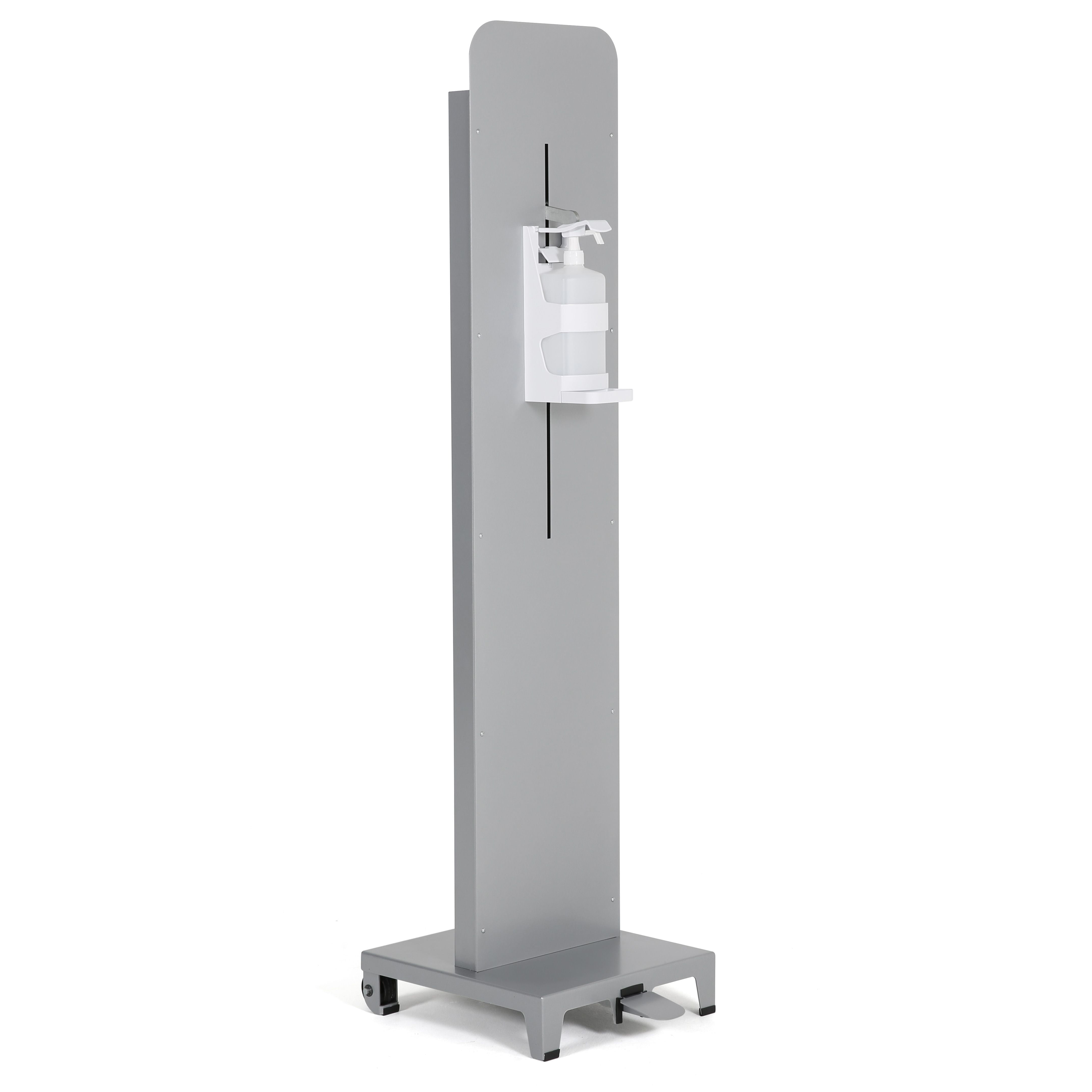 M&T Displays Gray Handsfree Touchless Foot Operated Refillable Hand ...