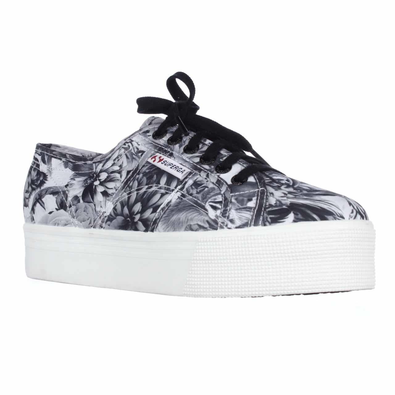 Womens Superga 2790 Annabella Platform Fashion Sneakers - Black/White ...