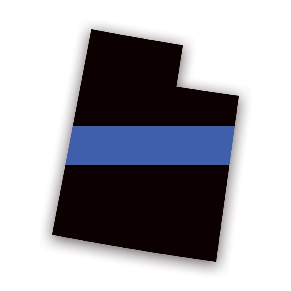 Utah State Shaped The Thin Blue Line Sticker Decal - Self Adhesive ...