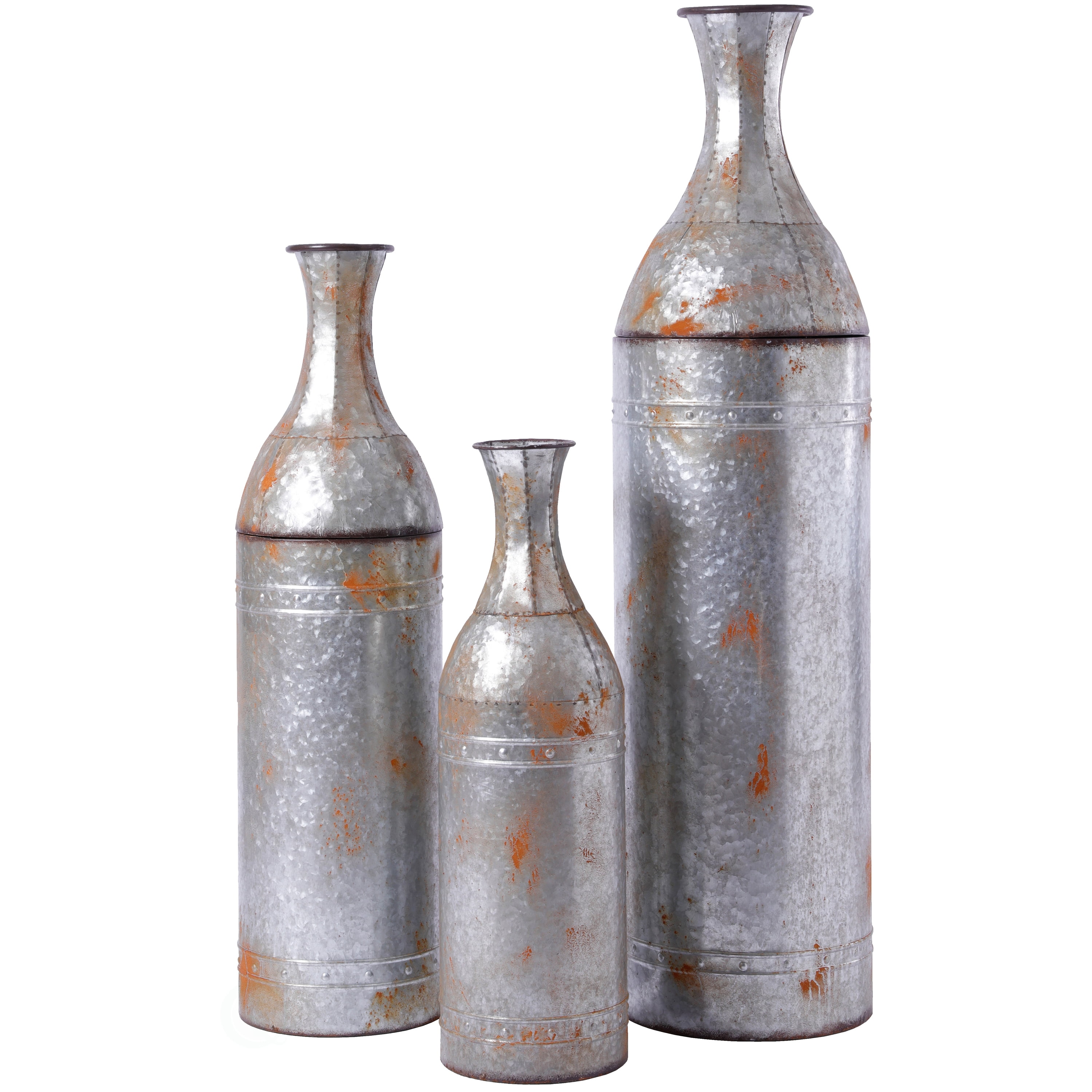 Rustic Farmhouse Style Galvanized Metal Floor Vase Decoration - Walmart.com