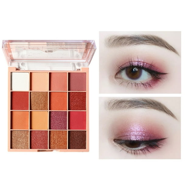 Sombras de ojos, regalos para mujeres, 16 colores, sombras de ojos con lentejuelas, perlado mate ...