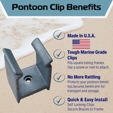 EZ-Xtend Pontoon Bimini Square Frame Clips Boat Accessories 2-1/8"Lx1-1 ...