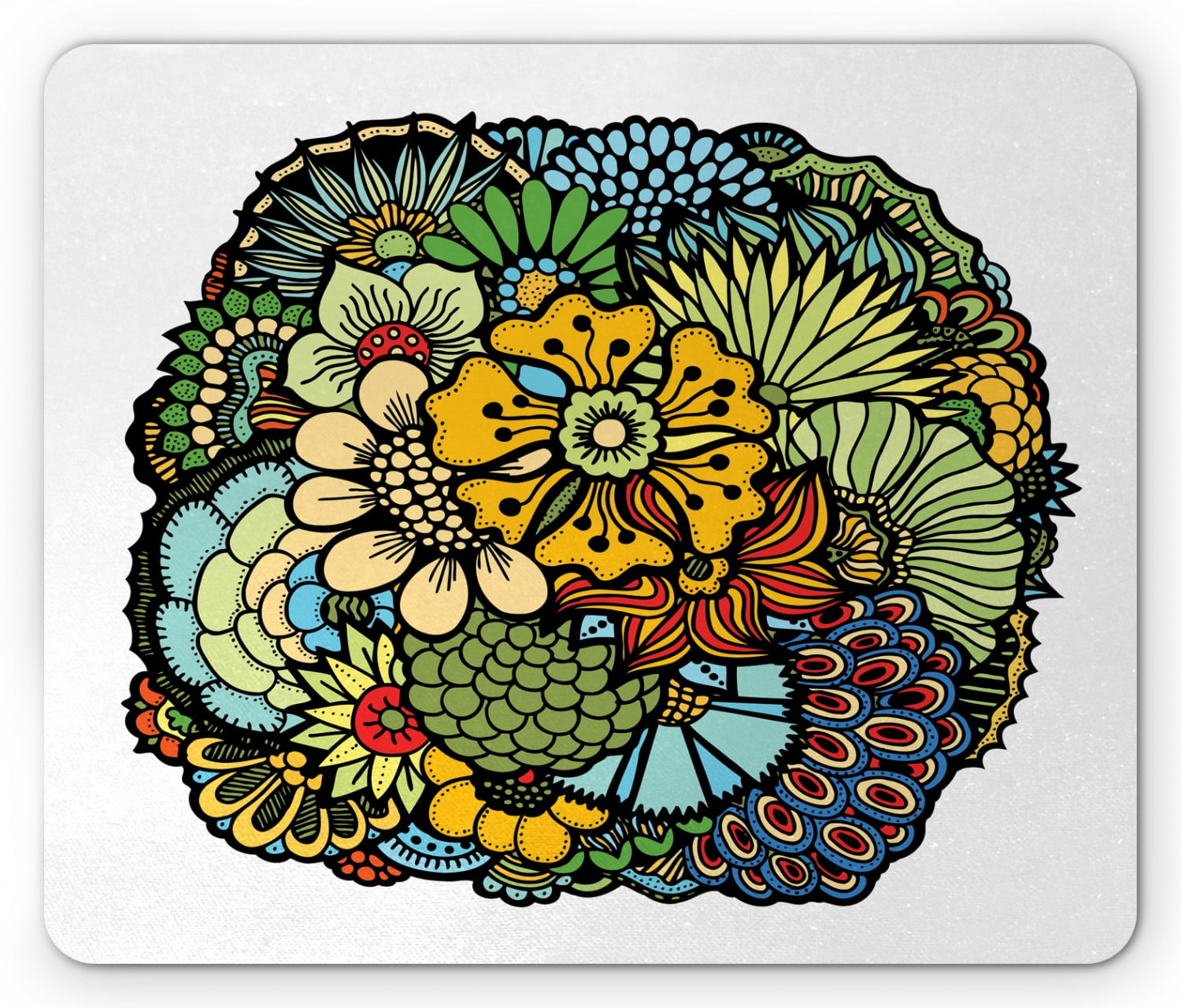 Abstract Mouse Pad, Aquatic Elements Coral Riffle Inspired Floral and ...
