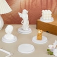 Round Wooden Chassis Display Pedestals for Toy Model Display White 9.4 ...
